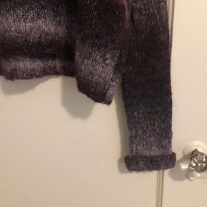 Ecote | Sweaters | Purple Strip Like Pattern Cropped Sweater | Poshmark